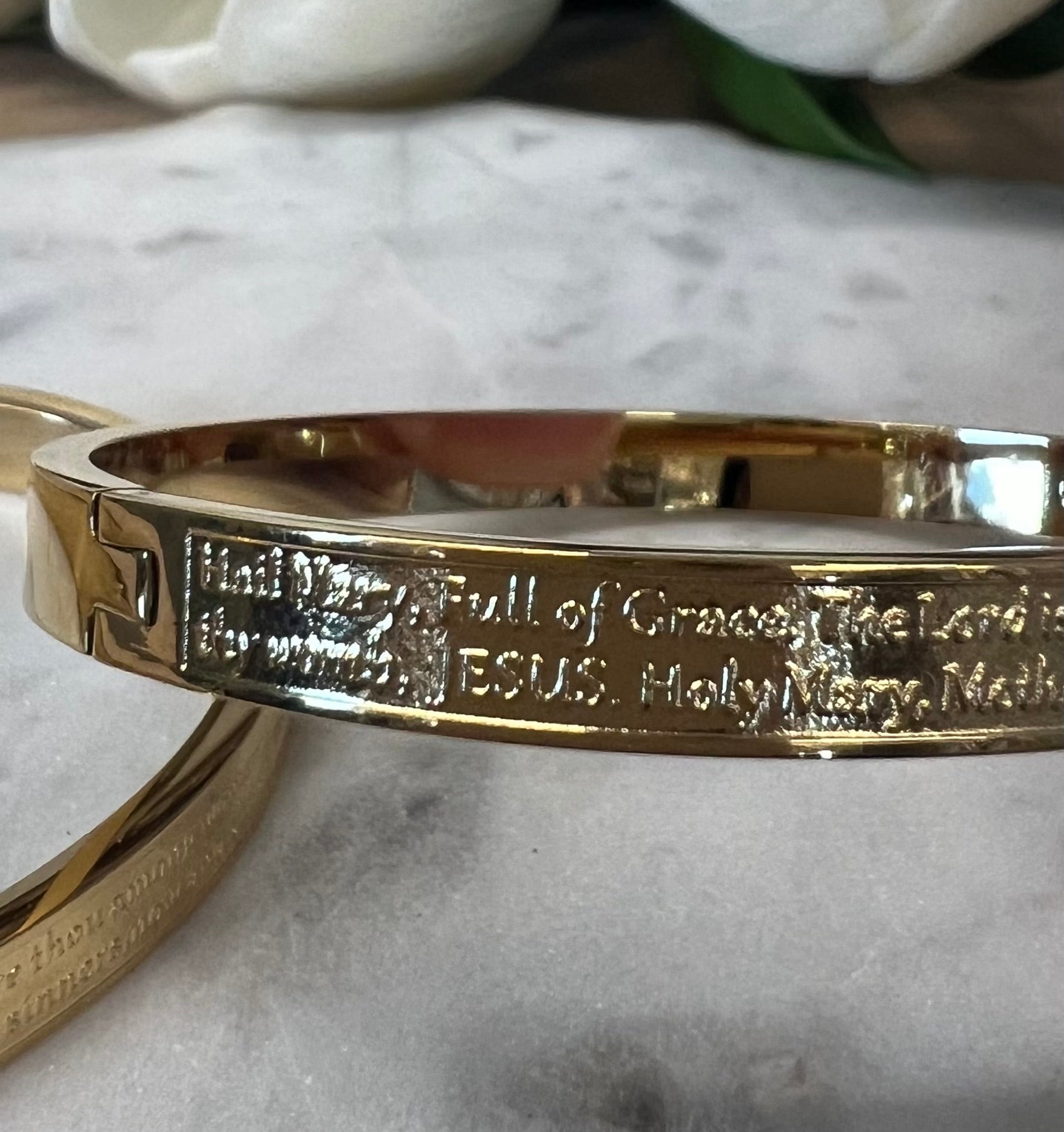 Hail Mary Prayer Hinged Bracelet Adult The Gift Pod Boutique